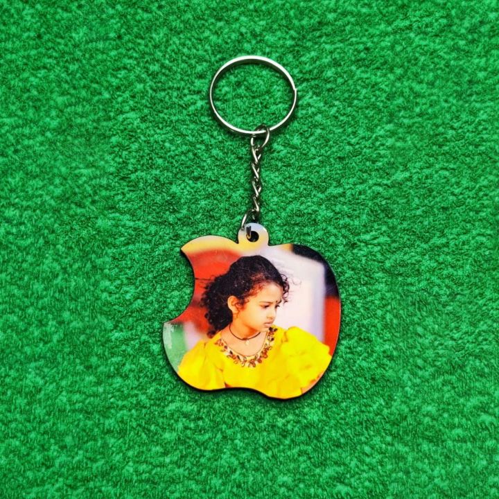 Custom Photo Printed Keychain - Apple Shape - Featuring a vibran ...