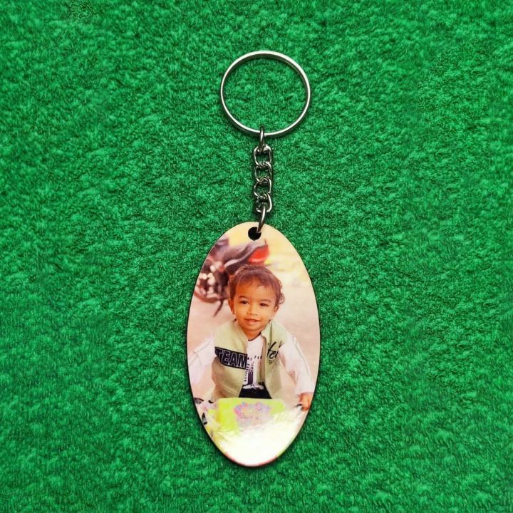 Custom Photo Printed Keychain - Oval Shape - Elegance in Simplicity ...