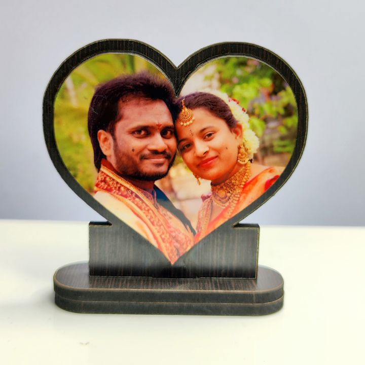 Cherished Love Heart-Shaped Wooden MDF Photo Frame – A Token of ...